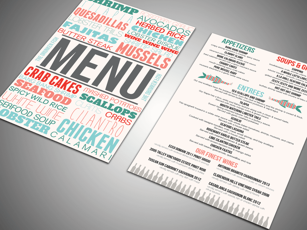 70lb Smooth Custom Menu Cards | Professional Menu Printing